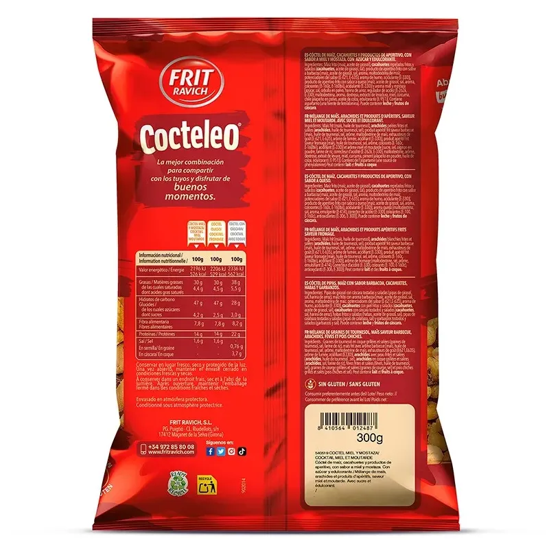 Cocteleo Miel y Mostaza, Frit Ravich. 130 gr. caja de 10 unidades
