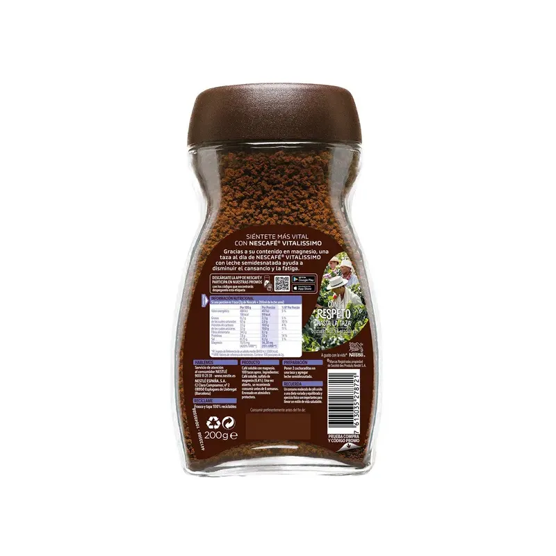 Nescafé Vitalíssimo Natural 200g | Café Soluble con Magnesio