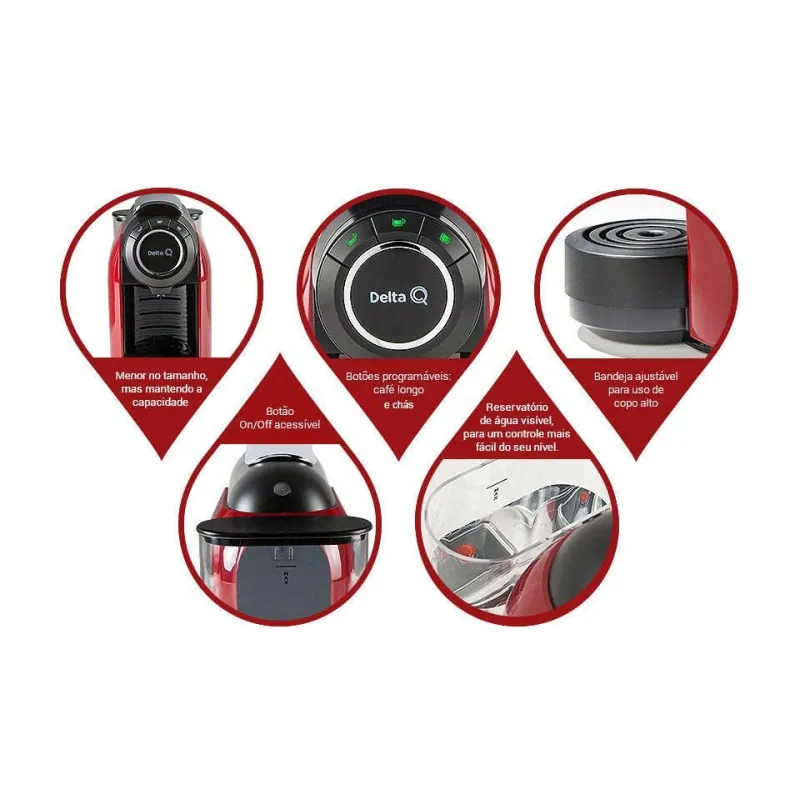 Cafetera cápsulas QOOL EVOLUTION Roja, de Delta Q.